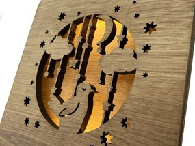 Li-Go "Ptáček" lampa 19x19 cm provedení povrchu: dub světlý