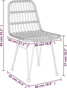 vidaXL Zahradní židle 2 ks 48 x 62 x 84 cm PE ratan [319429] Barva: Černá