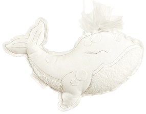 Závěsná dekorace velryba vanilka 40x25x8cm