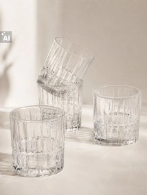 Sinsay - Sklenice s reliéfním vzorem 4 pack - clear