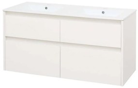 Mereo, Opto, koupelnová skříňka s keramickým umyvadlem 121 cm, bílá CN913