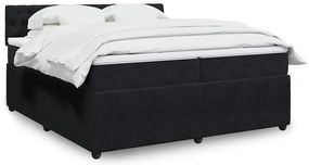 Box spring postel s matrací černá 200x200 cm samet 3287838