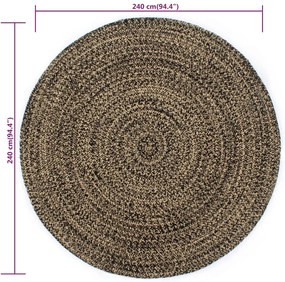 Ručně vyrobený koberec juta černohnědý 240 cm