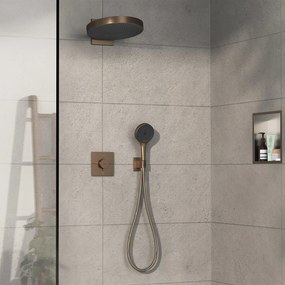 Hansgrohe ShowerSelect Comfort E, termostat pod omítku pro 2 spotřebiče, kartáčovaný bronz, HAN-15572140