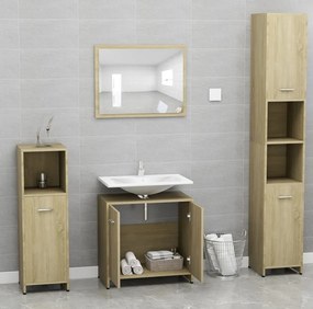 vidaXL Sada koupelnového nábytku kompozitní dřevo [802582] Barva: bílá s vysokým leskem
