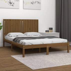 Rám postele medově hnědý masivní borovice 140 x 200 cm,  3104416