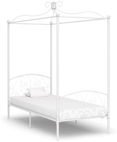 Petromila Rám postele s nebesy bílý kovový 90 x 200 cm