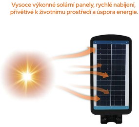 Bezdoteku LEDSolar veřejné osvětlení pouliční lampa 40W, se senzorem, bezdrátové, iPRO, studená barva