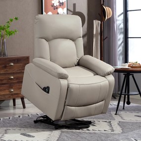 HOMCOM elektrické křeslo pro vstávání, elektrické relaxační křeslo s masážní a vyhřívací funkcí, 89 x 94,5 x 103 cm, šedá