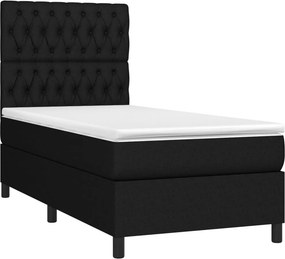 Box spring postel s matrací černá 100 x 200 cm textil 3141995