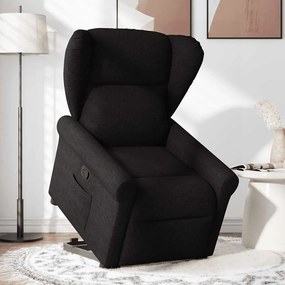 Zvedací polohovací křeslo černé textil 3303376