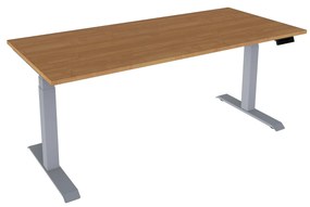 NOBL Dynamic + Elektr. nastavitelný polohovací stůl 180x80 s pamětí Dynamic + Dekor stolové desky: olše, Barva podnože: šedá