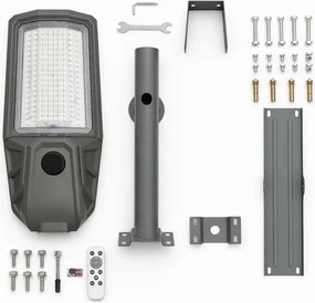 LED Stm. poul. lampa se senz. a solár. pan. KOBRA 400W/24000 mAh IP65 antr. + DO