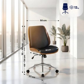 Kancelářská židle Mitch chromovaná konstrukce – ořechová/černá