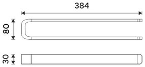 NIMCO NK 30098-26 - Nástěnný věšák na ručníky NIKAU 39 cm lesklý chrom