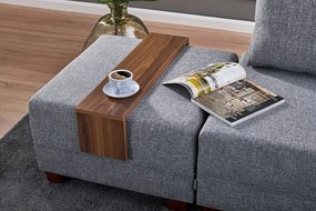 Designová rohová sedačka Ramesha 280 cm šedá - pravá