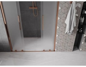 Mexen Velar Duo, posuvné sprchové dveře do otvoru 150 cm, 8mm sklo námraza, růžové zlato, 871-150-000-32-60