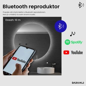 Půlkruhové zrcadlo do koupelny s LED osvětlením E5