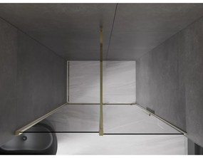 Mexen Velar, posuvné sprchové dveře do otvoru 130 cm, 8mm šedé sklo, zlatá lesklá, 871-130-000-41-50