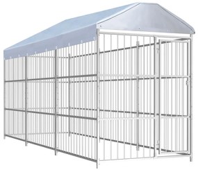 Venkovní psí kotec se střechou | 450x150x200 cm