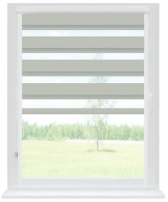 Dekodum Roleta den a noc v bílé kazetě soft, barva látky Šedá Šířka (cm): 100, Výška (cm): Balkonová (do 200 cm), Strana mechanismu: Levá