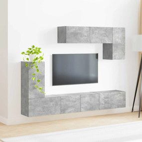Sestava TV skříněk 4 ks Betonově šedá Kompozitní dřevo 3409081