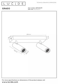 Lucide 22974/02/15 - Bodové svítidlo GRADO 2xGU10/8W/230V černá/hnědá