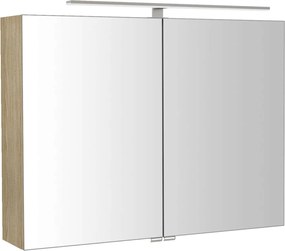 Sapho Riwa - Zrcadlová skříňka s LED osvětlením 81x70x17 cm, jilm bardini RIW080-0013