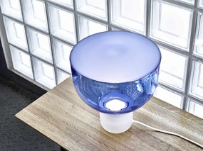 Designová stolní lampa Brokis Lightline S, PC972 Barva skla: mentolová - transparentní sklo, BARVA SPODNÍ ČÁSTI SKLA: tmavě šedá kouřová - transparentní sklo, POVRCHOVÁ ÚPRAVA SPODNÍ ČÁSTI SKLA: matovaný oboustranný povrch skloviny
