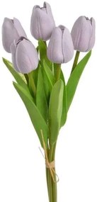 Umělé pěnové tulipány světle fialové- 32 cm, svazek 5 ks