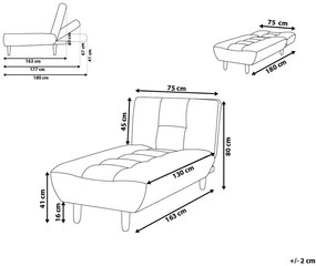 Čalouněná rozkládací lenoška béžová ALSTEN Beliani