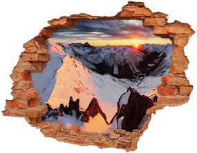 Wallmuralia Samolepící díra nálepka Hory zima 90x70 cm