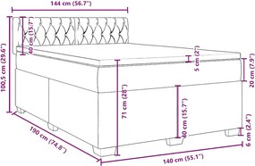 Box spring postel s matrací černá 140x200 cm samet 3132563