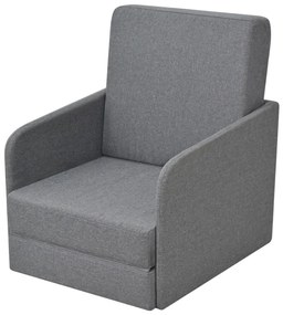 Rozkládací křeslo světle šedé textil 243648