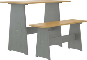 vidaXL Jídelní stůl s lavicí masivní borové dřevo [327251] Barva: honey brown and grey