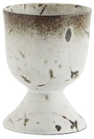 MADAM STOLTZ Stojánek na vajíčko Stoneware White/Brown, hnědá barva, keramika