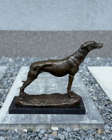 Bronzová socha - Greyhound soška loveckého psa