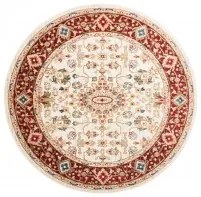 Kulatý koberec RIVOLI EE65B červený krémový Rozměr: průměr 100 cm