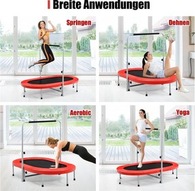 Costway Dvojitá trampolína skládací fitness trampolína s nastavitelným madlem