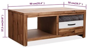 Konferenční stolek masivní akáciové dřevo 90 x 50 x 37,5 cm - Default Title