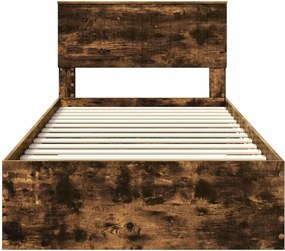 Rám postele s čelo Kouřový dub 100 x 200 cm Kompozitní dřevo 3410935