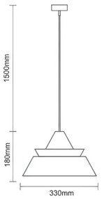 Dřevěný lustr na lanku 1xE27/60W/230V pr. 33 cm masiv/dub/ořech/kaučukovník