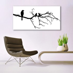 akrylový obraz Ptáci Větev Umění 120x60 cm