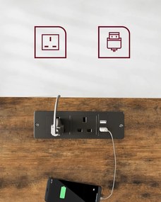 Výškově nastavitelný elektrický pracovní stůl Vasagle Pomeras hnědý/černý