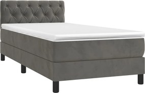 Box spring postel s matrací tmavě šedá 80 x 200 cm samet 3141450