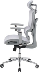 Kancelářská ergonomická židle PORTE — síťovina, šedá