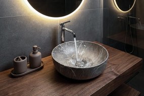 Sapho Sapho, RONDEA keramické umyvadlo na desku průměr 41cm, breccia mramor, AR445BM