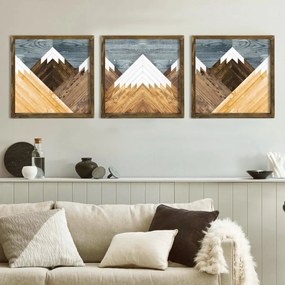 Sada obrazů Mountains 3 ks 50x50 cm hnědý