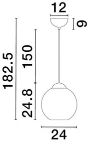 Nova Luce Závěsné svítidlo MIDORI, 24cm, E27 1x12W Barva: Růžové sklo