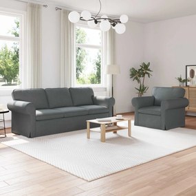 Set pohovek 2 ks Tmavě šedá textil 3407575